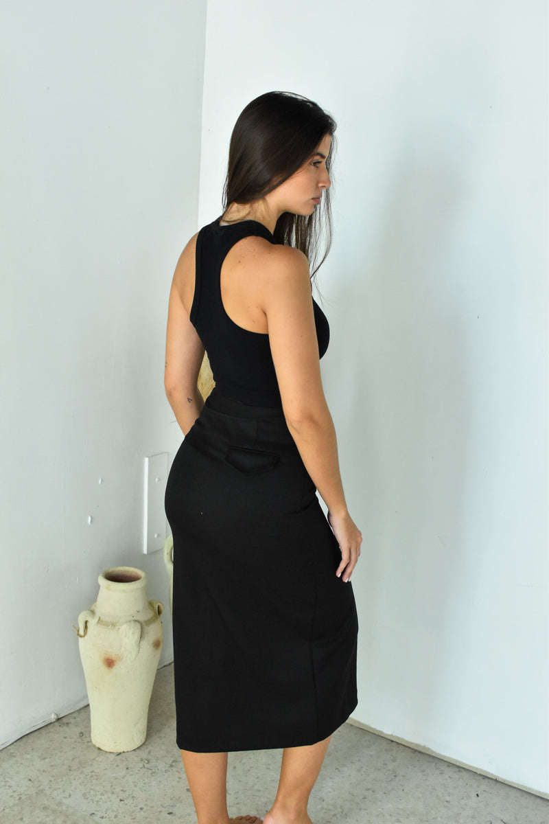 Bridget Midi Skirt – Nude